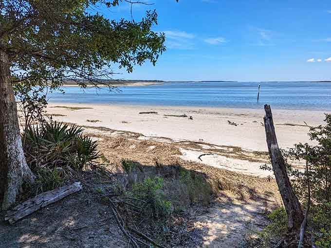 This secluded beach feels like your own private island, minus the reality show cameras and manufactured drama.