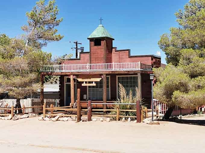 Even the church maintains that perfect Western aesthetic, complete with a bell tower overlooking the dusty main street below.