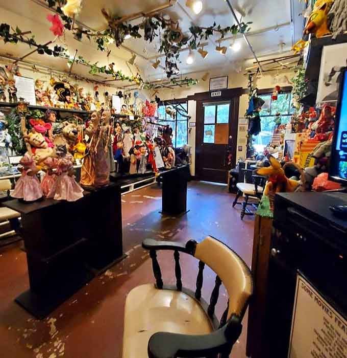 Step inside and prepare for sensory overload&mdash;puppets hang from every surface like a whimsical explosion of creativity.