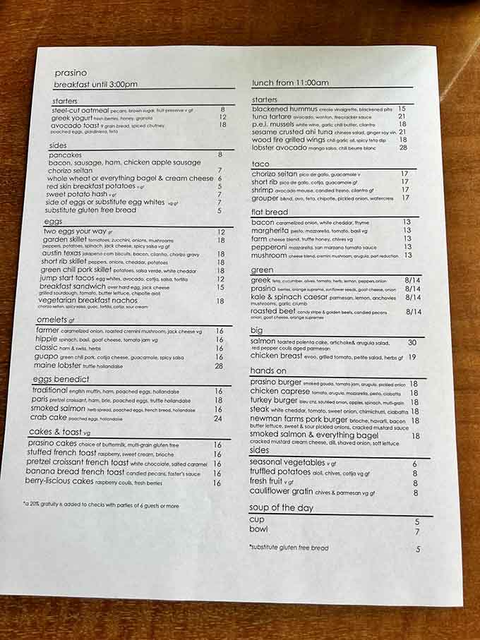 A menu that reads like a love letter to local farms and your taste buds simultaneously.