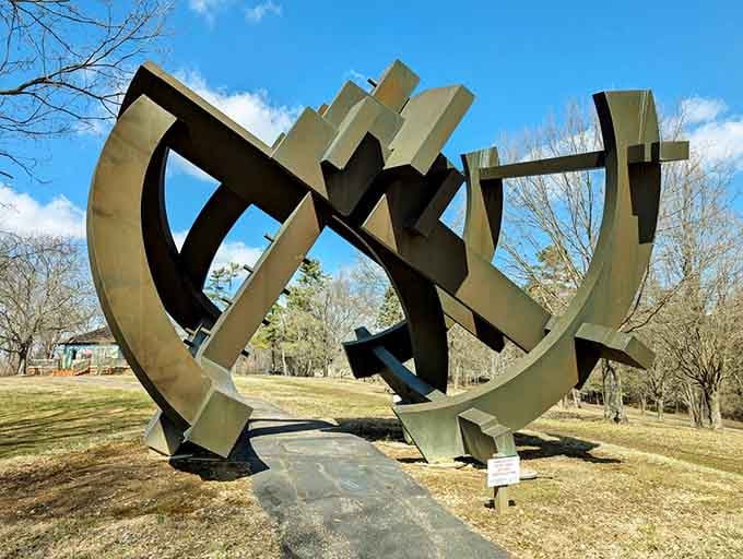 Bronze curves and angles twist together like a Rubik's Cube designed by someone who actually understood geometry.