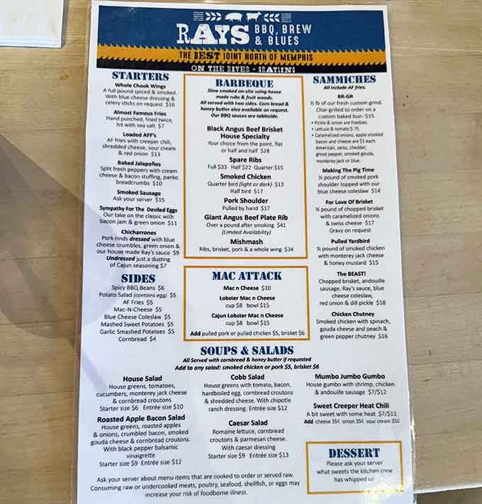 The menu reads like a greatest hits album of smoked meats, and trust us, there are no B-sides here.