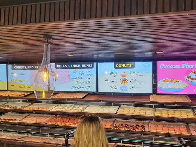 When the menu board looks this good, you know the real stars are waiting in those cases below.