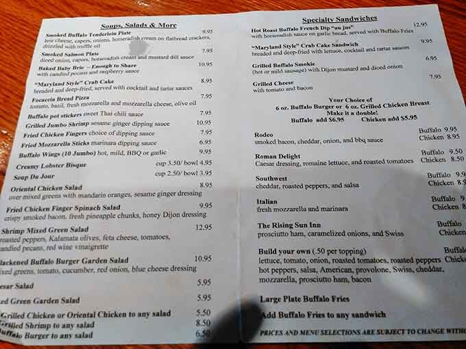 Buffalo everything dominates this menu, proving Pennsylvania knows how to handle wings and then some.