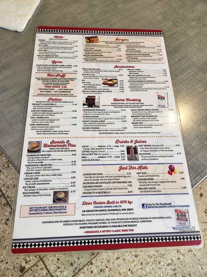 This menu reads like a love letter to comfort food, offering everything your hungry heart could possibly desire.