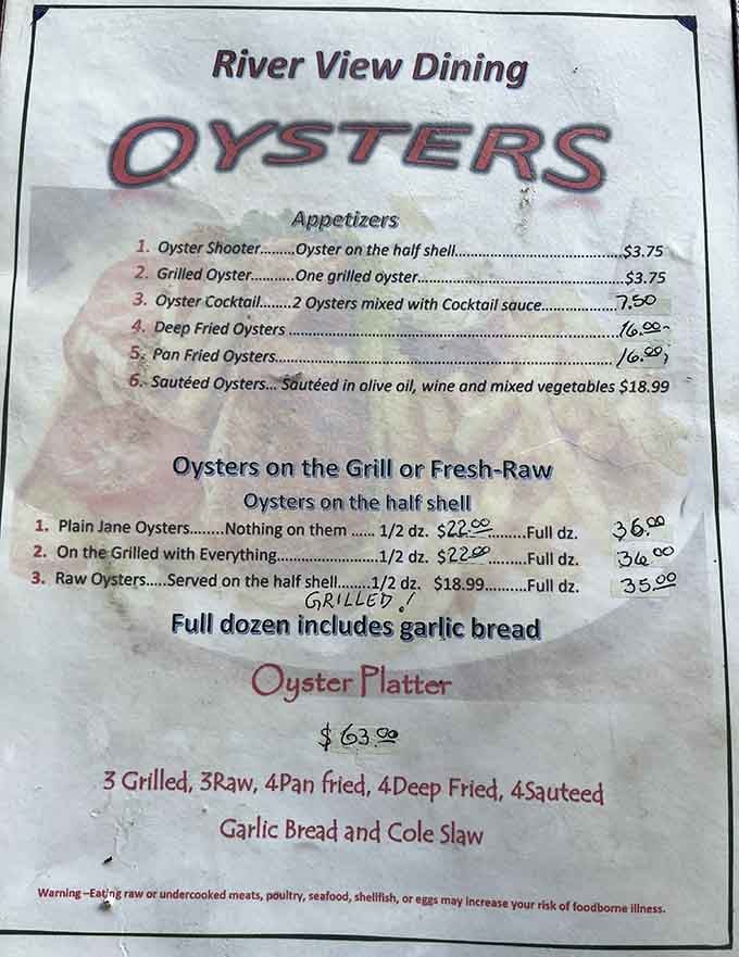 When a menu dedicates this much space to oysters, you know you're in the right place.