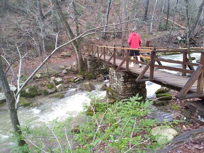 Cross this bridge and you're officially in waterfall territory, where the soundtrack is pure liquid percussion.