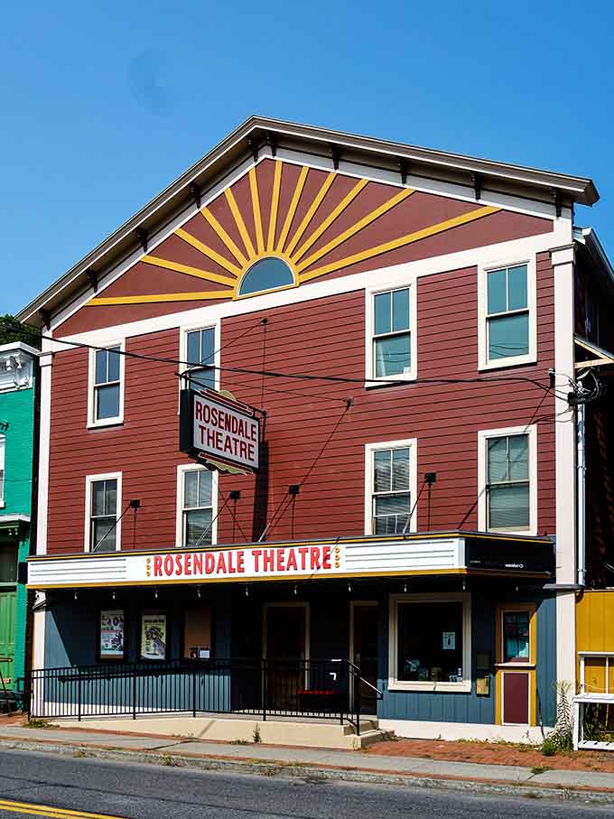 That sunburst design isn't just decoration&mdash;it's the Rosendale Theatre announcing itself like a beacon of culture and community.