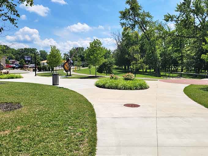 Riverside Park's winding paths invite you to remember when walking somewhere wasn't just exercise, but pleasure.