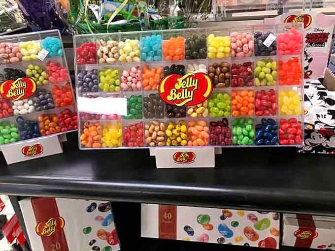More Jelly Belly flavors than you knew existed, organized like a rainbow decided to become delicious and bite-sized.