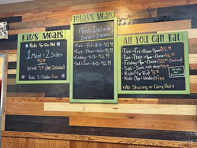 When kids eat free and the menu changes daily, you know someone's thinking about families, not profits.