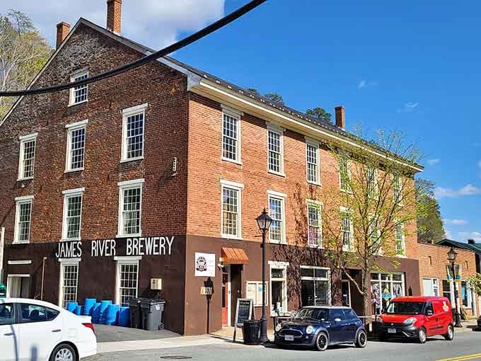 James River Brewery anchors this brick beauty, where craft beer meets centuries of architectural character and charm.