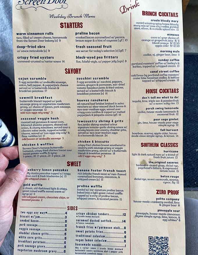 When a menu lists praline bacon and chicken & biscuits, you know someone's been paying attention to life's priorities.