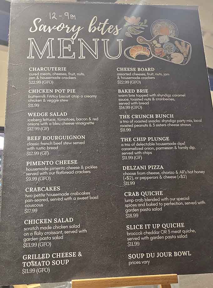 Plot twist: they also serve savory bites, because apparently some people need an excuse before diving into the dessert menu.