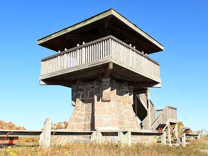 That stone tower isn't just photogenic, it's your ticket to views that'll make your phone's camera work overtime.
