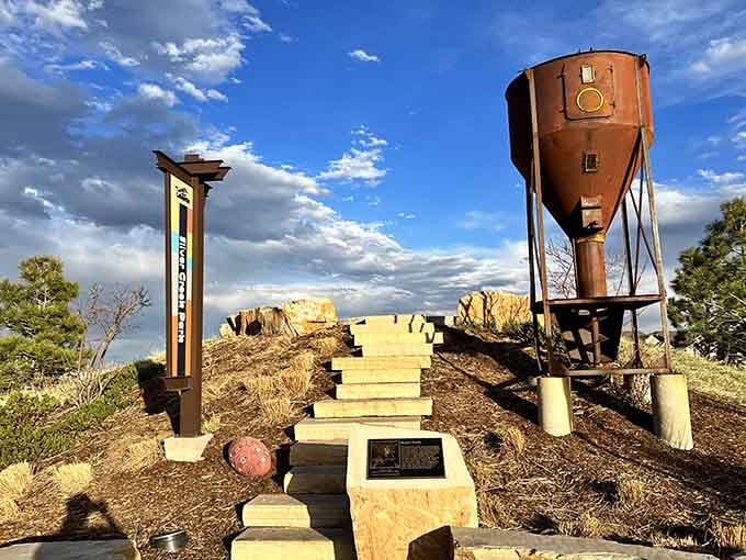 The grain silo stands proud, offering kids a bird's-eye view of their farm-themed kingdom.