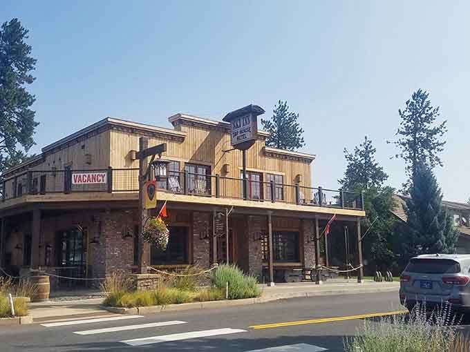 The Old West architecture here commits fully to the aesthetic without feeling like a movie set gone rogue.