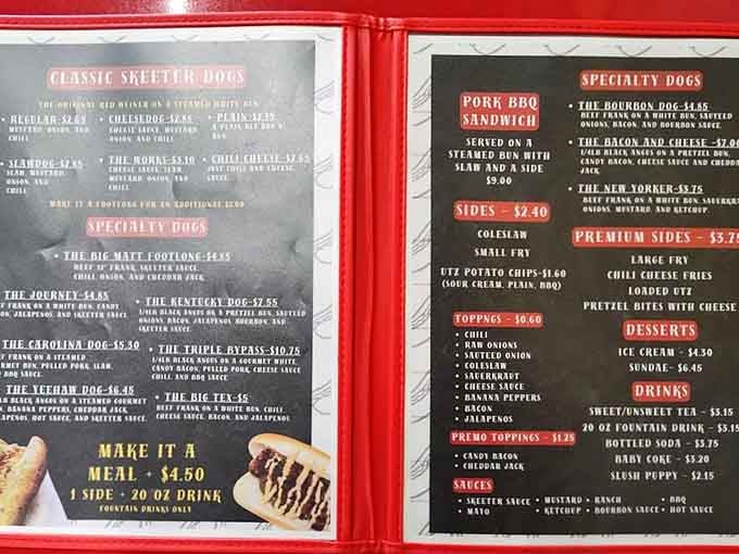 When a menu confidently lists "World Famous" hot dogs, you know they've earned the right to brag a little.
