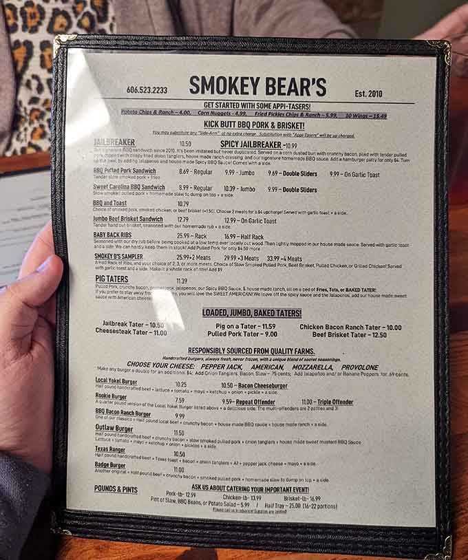 When a menu offers "Pig Taters" and something called the "Jailbreaker," you know you're in for an adventure.