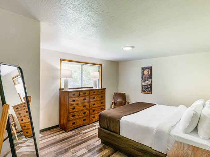Simple accommodations that understand you came here to unplug, not to admire fancy throw pillows and marble countertops.