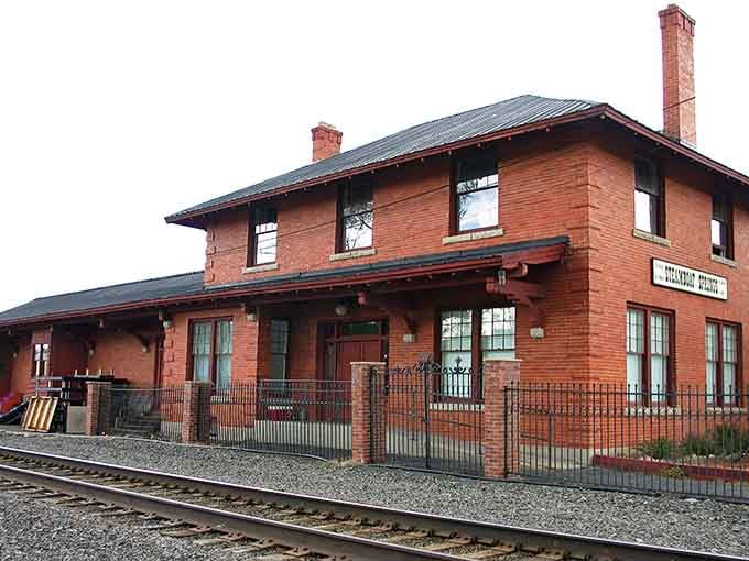 The historic depot stands proud, a brick reminder that Steamboat's been welcoming travelers since way before Instagram existed.
