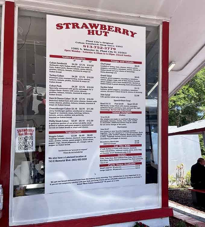 This menu reads like a love letter to sandwiches, with options ranging from sensible to absolutely bonkers.