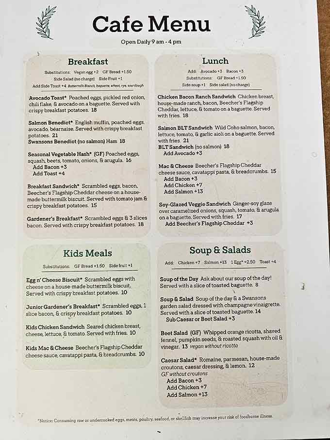 Every good meal starts with a menu this thoughtful, offering everything from hearty breakfasts to satisfying lunch options.