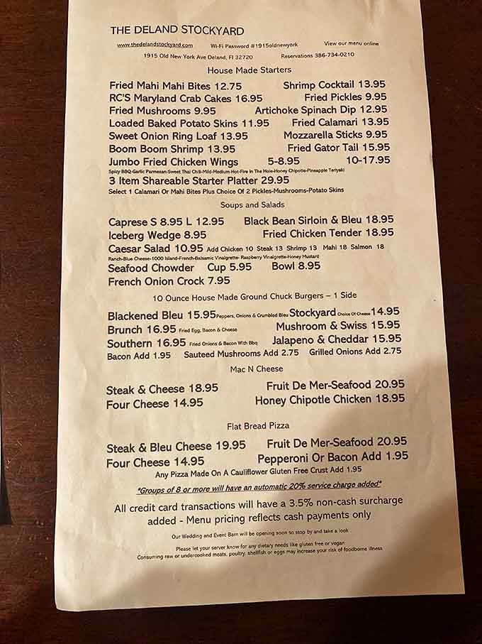 A menu this extensive proves they're not just resting on their steakhouse reputation, they're earning it daily.