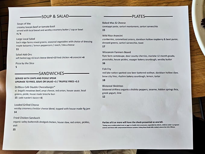 This menu reads like a love letter to Wisconsin farms, and trust me, the romance is real.