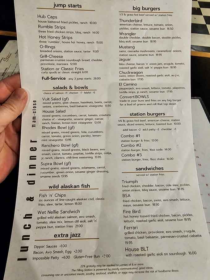 This menu reads like a greatest hits album of American comfort food with a creative twist.