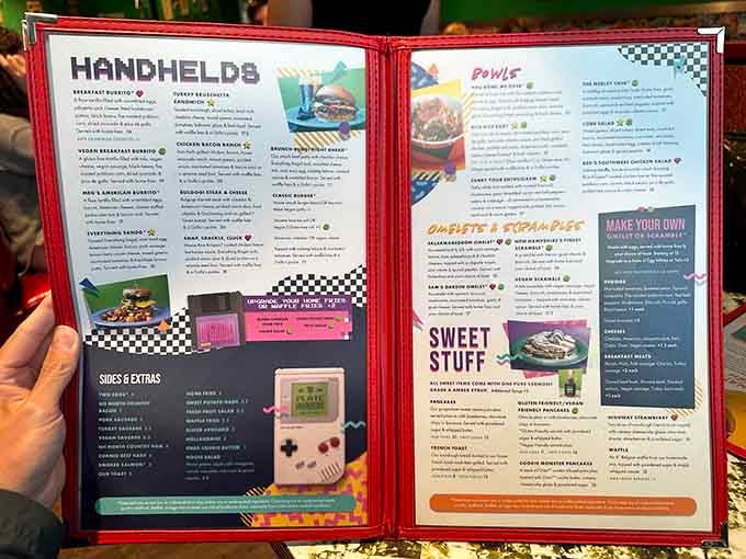 This menu reads like a greatest hits album of breakfast creativity, with options for every craving imaginable.