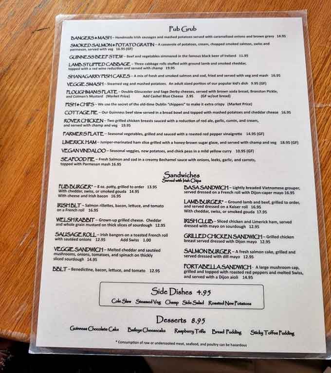 This menu reads like a greatest hits album of Irish cuisine, every track worth playing.