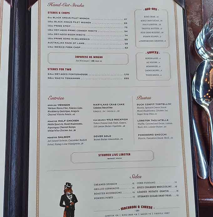 The menu reads like a greatest hits album of steakhouse classics, and trust me, every track is a banger.