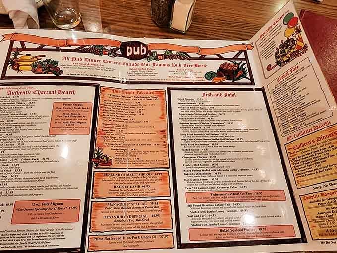 This menu has seen more happy diners than most restaurants see in a lifetime of service.