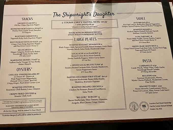 This menu reads like a greatest hits album of coastal cuisine, every selection a potential showstopper.