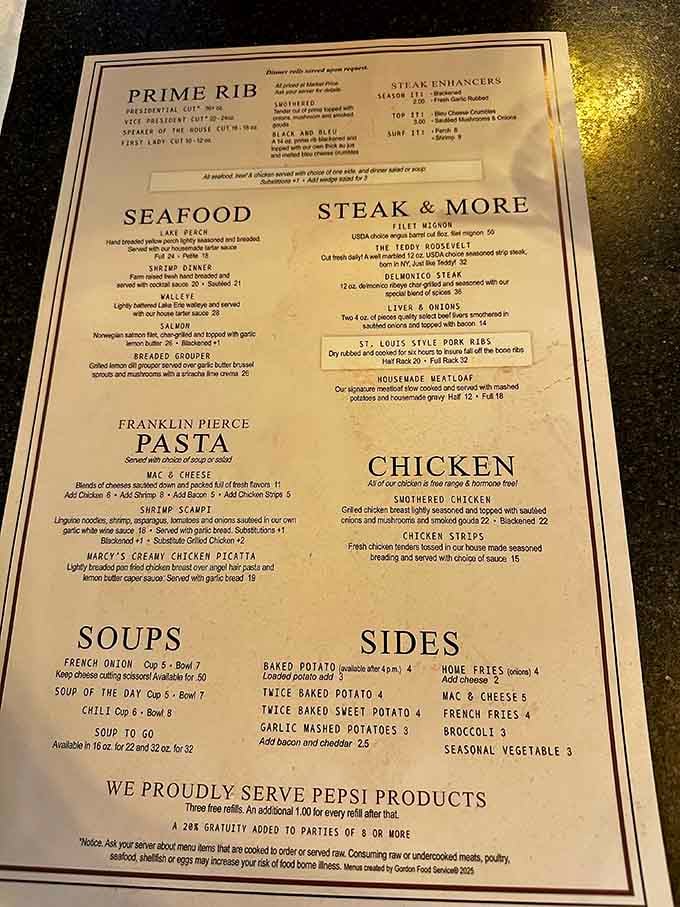 A menu that knows what it's doing: prime rib takes center stage, supported by classics done right.