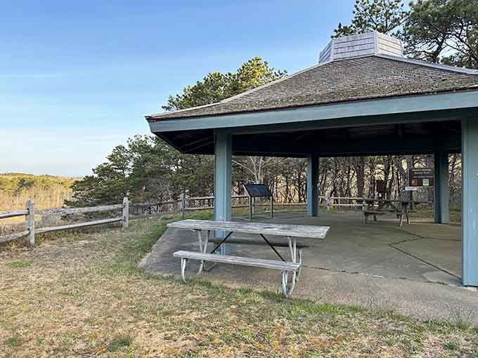 Perfect picnic pavilion with ocean breezes included, because sometimes the best dining room has no walls at all.
