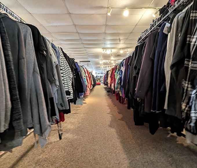 These clothing aisles stretch so far you'll need a GPS and possibly a packed lunch for the journey.