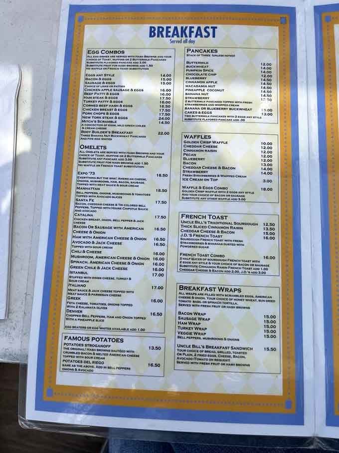 This menu is basically a choose-your-own-adventure book, except every ending involves you being extremely happy and full.