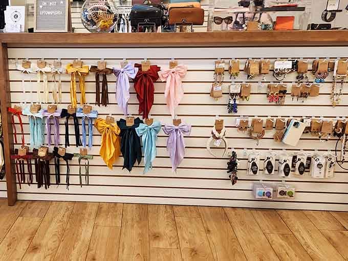 When your accessories wall looks this organized, you know someone's taking the secondhand game seriously. Very seriously.