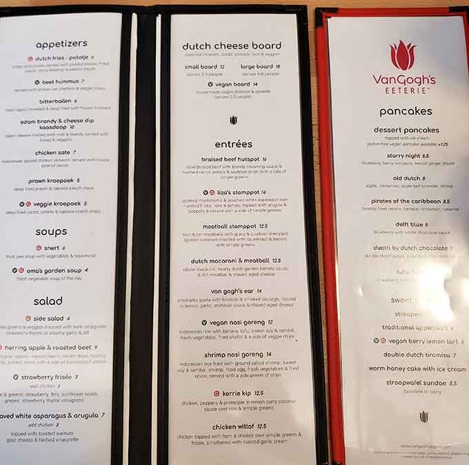 This menu reads like a passport to the Netherlands, no TSA line required for this journey.