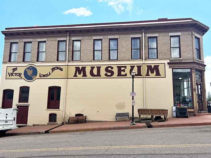 The Victor Lowell Thomas Museum holds stories of gold rush glory in weathered brick and timeless charm.