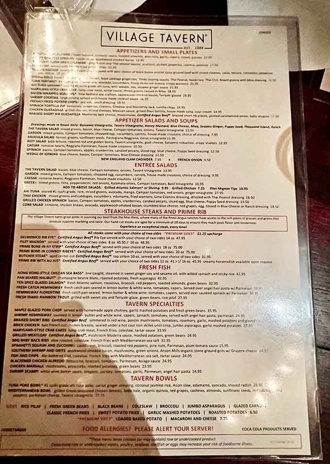 A menu this extensive means everyone in your group can finally stop arguing about where to eat.