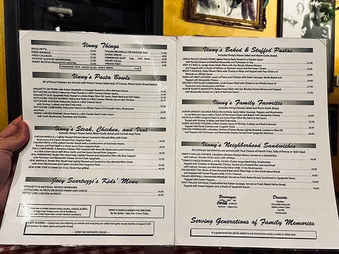 This menu reads like a greatest hits album of Italian-American cuisine, and every track is a banger.