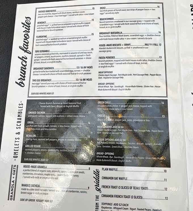 This menu reads like a greatest hits album of breakfast and lunch, with every track a potential favorite.