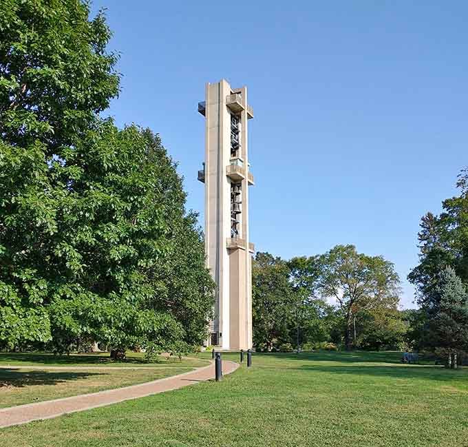 The Thomas Rees Memorial Carillon stands tall like a botanical lighthouse, guiding visitors to their happy place below.
