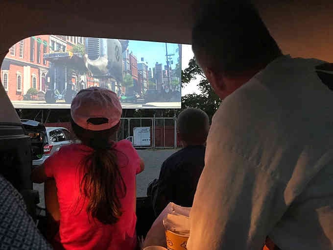 This is what happiness looks like: good company, outdoor cinema, and zero assigned seating drama.