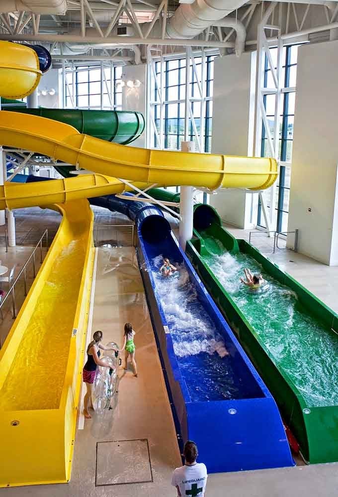 Three slides, three colors, three chances to question your life choices before splashing down with pure joy.