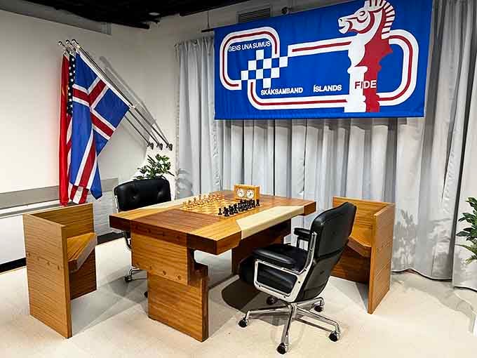 This recreated championship table lets you sit where legends pondered moves that changed history forever.