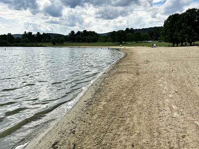 Those dramatic clouds rolling over the Pocono mountains create a backdrop worthy of a classic landscape painting.